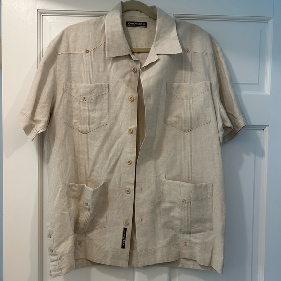 Cubavera | Shirts | Cubavera Mens Beige Guayabera Short Sleeves | Poshmark